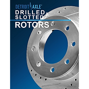 Detroit Axle - Rear Brake Kit for Ford F-250 F-350 Super Duty Drilled and Slotted Brake Rotors Ceramic Brakes Pads Replacement : 13.87" inch Rotors
