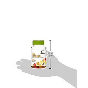 Amazon Brand - Mama Bear Organic Kids Vitamin D3 25 mcg (1000 IU) Gummies per serving, Bone and Immune Health, Strawberry, 80 Count