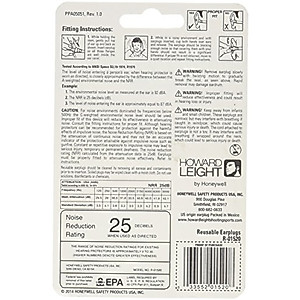 Howard Leight by Honeywell SmartFit Corded Reusable Shooting Earplugs, 2-Pairs (R-01520), Orange With Blue
