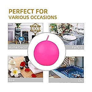 Zest Candle 6-Piece Ball Candles, 3-Inch, Hot Pink