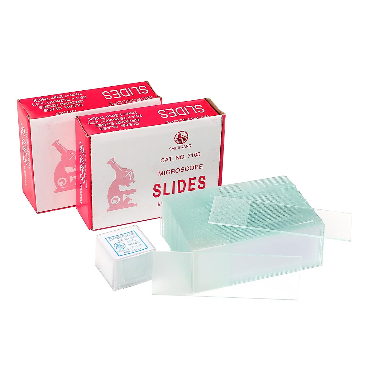 100PCS Transparent Blank Microscope Slides and 100PCS Square Cover Glass Slides (22mm x 22mm)