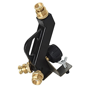 Flame King FK-DTMINI Mini 3-Port Distribution Tree for Camping, Connects 1-lb Appliances to a Standard Propane Tank, Perfect for Lanterns, Stoves, Heaters, and Grills, Black & Gold