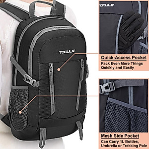 TOMULE 25L Small Hiking Backpack Travel Daypack, Water Resistant Packable Camping Bike Backpack for Women Men