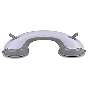 (2 Pack) Shower Handle 12 inch Grab Bars for Bathtubs and Showers Suction Bar Handles Handicap Elderly Seniors Safety Bathroom Bath Grip - Balance Assist ONLY for Tiles Glass & Hard Plastic