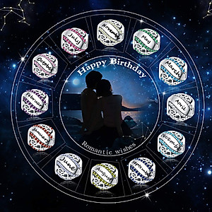 Linorui Birthstone Charms for Charms Bracelet 925 Sterling Silver Bead Openwork Charms Fit Pandora Charms Bracelet, Fit Women Wife Mom Daughter Christmas Birthday Gift