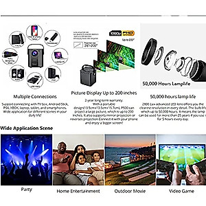 CXDTBH P500 Mini Projector for Smartphone Portable Home Theater Full Supported 1080P Movie Beamer for Home Entertainment ( Size : Basic Version )