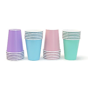 Pastel Rainbow Party Paper Cups 9 Ounce (24 Pack)