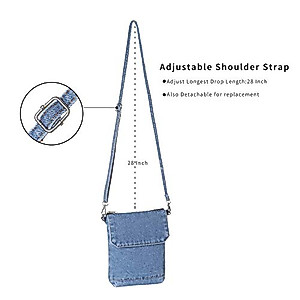 AOCINA Small Denim Purse Blue Jean Purse Denim Crossbody Bags for Women Small Purse for Teenager girls(C-Light Blue)