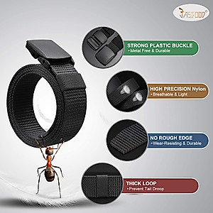 JASGOOD Nylon Military Tactical Men Belt 2 Pack Webbing Canvas Outdoor Web Belt with Plastic Buckle, C-Black+Black, Fits Pant up to 40 Inch