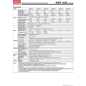 MEAN WELL HEP-240-12A 12V 16A 192W Single Output Switching Power Supply Harsh Environment