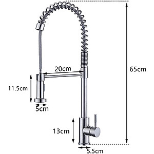 Touch Control Kitchen Faucets Brushed Nickel, High Arc Spring Style Smart Kitchen Faucet, Stainless Steel Kitchen Faucet with Pull Down Sprayer, Kitchen Mixer Tap