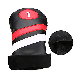 KYTAI Golf Club Head Covers- PU Driver Headcovers and 3 5 Wood Head Covers for Fairway (Black)