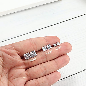 YADOCA 14Pairs Stainless Steel Black Stud Earrings for Men Women Cubic Zirconia Round Stud Earrings Hypoallergenic Unisex Earrings Jewelry Gift