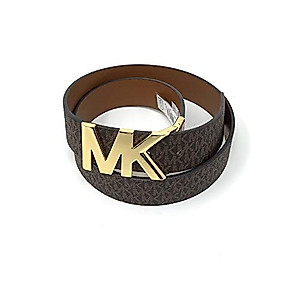 Michael Kors Womens Reversible MK Logo Belt Brown/Brown (S)