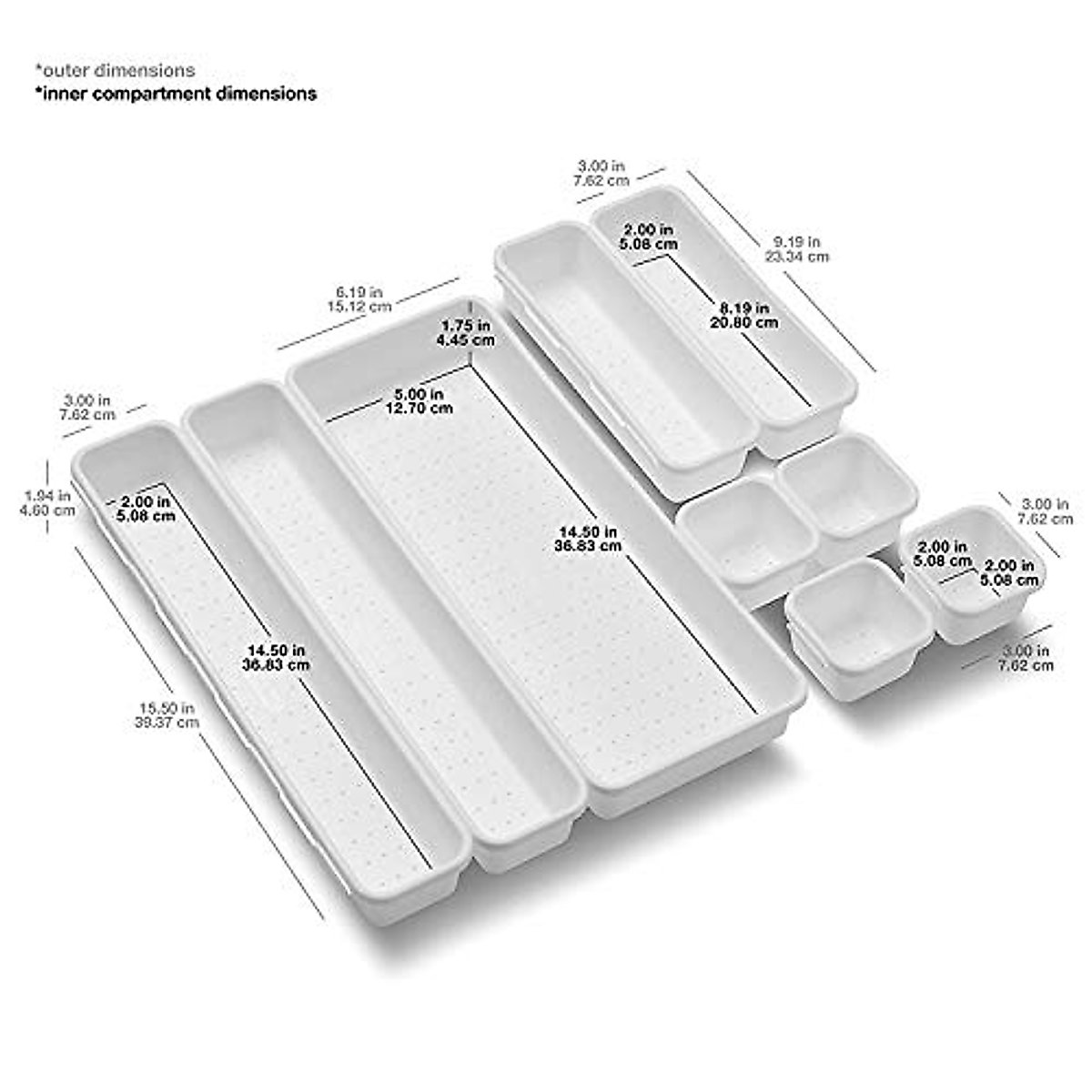 madesmart Value 9-Piece Interlocking Bin Pack | VALUE COLLECTION | Customizable Multi-Purpose Storage | Durable | Easy to Clean | BPA-Free