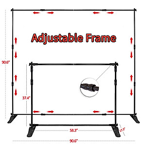 iElyiEsy Backdrop Stand Kit 10x8FT Adjustable Telescopic Display Step and Repeat Banner Stand for Party Decoration, Photoshoot, Photography, Trade Show with Carrying Bag
