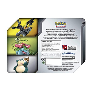 Pokemon Tag Team Tin Snorlax-GX & Eevee- TCG: Sun & Moon Box- 4 Booster Packs | 1 Special Eevee & Snorlax-GX Foil Card | Genuine Cards
