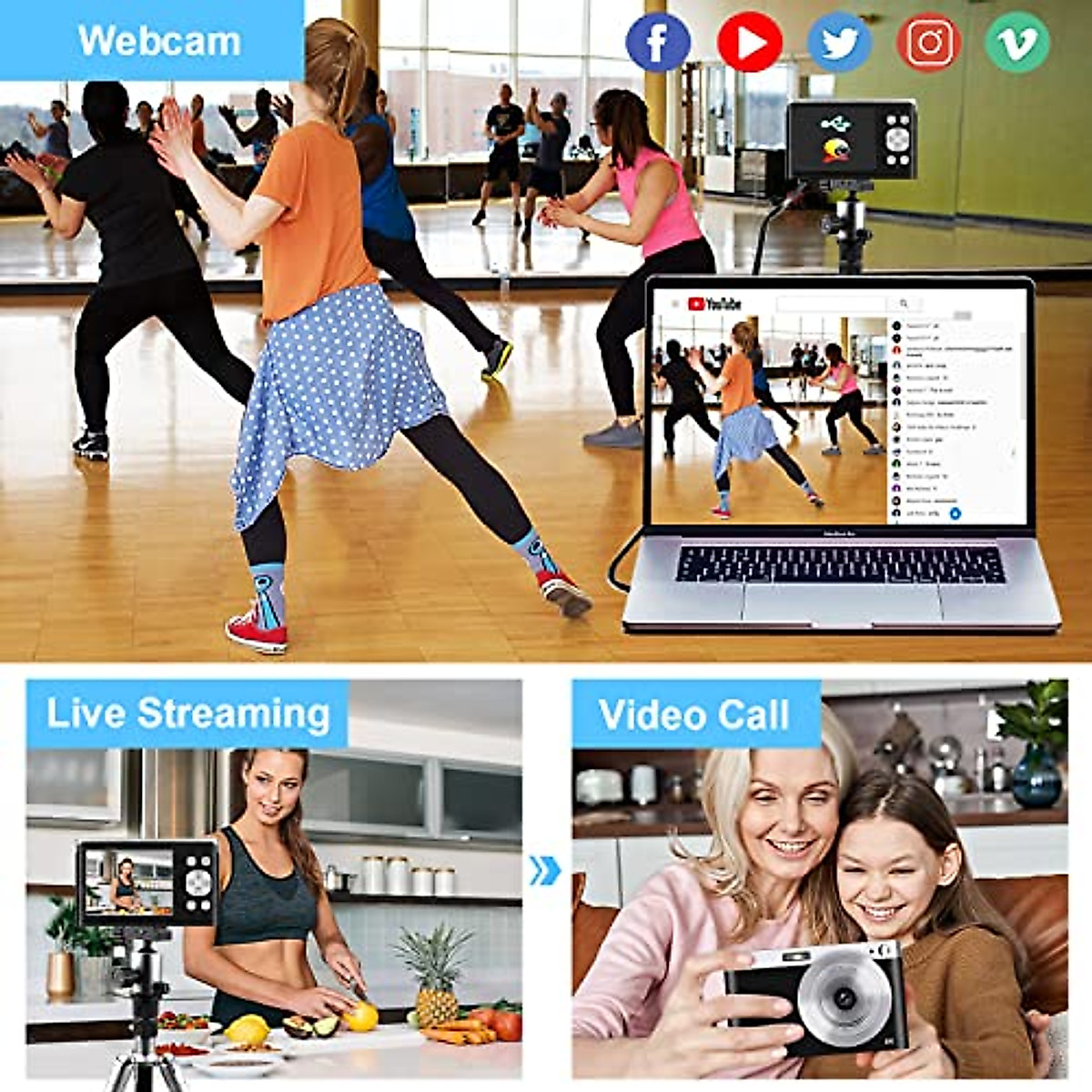 Digital Camera for Kids, Small Cameras for Teens, Portable Compact Camera for Photography, 1080P 50MP Autofocus Children Camera with 32GB SD Card, 2.88 Inch LCD Screen, 16x Digital Zoom (Black)