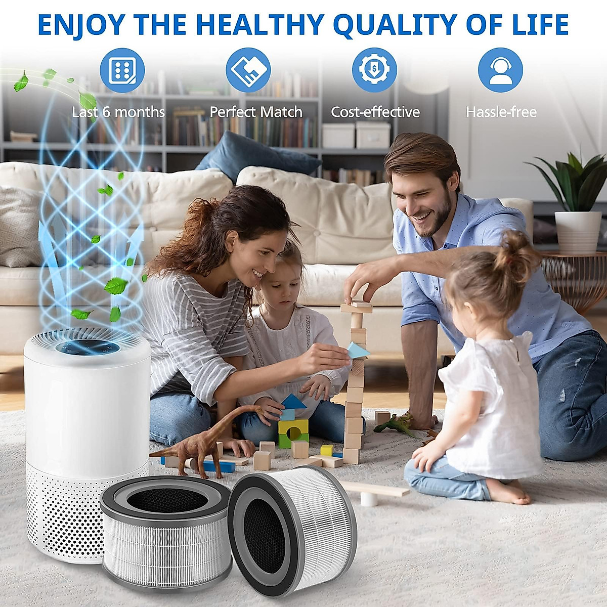 2 Pack Vista 200 Replacement Filter Compatible with LEVOIT Vista 200 Air Puri-fier, 3-in-1 H13 True HEPA Filter, High-Efficiency Activated Carbon Filter, Vista200-RF