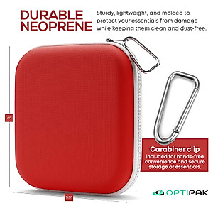 OPTIPAK Multipurpose Purse Pouch | Neoprene Makeup Bag with Zipper Pouch & Carabiner Keychain | Portable Travel Cosmetic Bag, Women’s Travel Makeup Tote (Pack of 1)