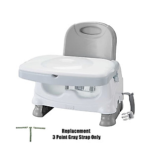 Replacement Parts for Fisher-Price Booster Seat - Fisher-Price Healthy Care Booster Seat DLT02 and V8638 ~ Replacement 3 Point Gray Strap ~ Waist and Crotch