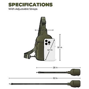 CHOLISS [Beige+Green] Small Sling Bag for Women and Men, Crossbody Bags Trendy with Extended Strap, Lightweight Chest Bag