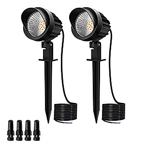 MEIKEE Landscape Lights Low Voltage 7W LED Landscape Light Outdoor Spotlight Led Pathway Lights Landscape Light IP66 Waterproof for Driveway, Yard, Lawn, Flood, Outdoor Garden Lights(2 Pack)