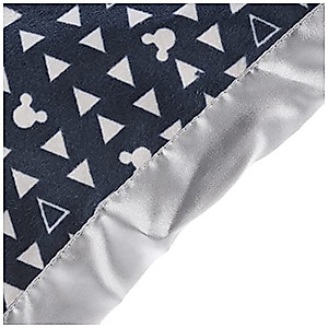 Disney Mickey Mouse Lovey Security Blanket, Navy/Grey 12x12 Inch (Pack of 1)
