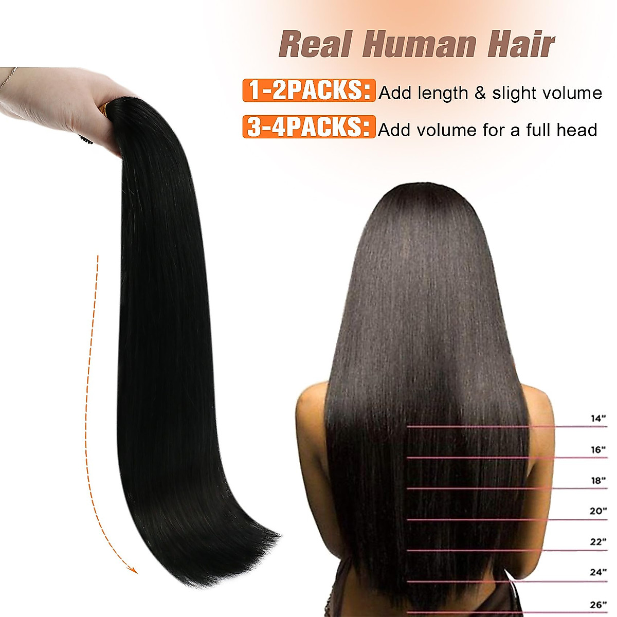 Sunny Hair 22inch I Tip Hair Extensions Human Hair Black Itip Human Hair Extension Jet Black I Tip Hair Extensions Black for Party Itips for Women Tip Hair Extensions Add Length 50G 50S