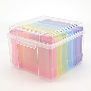 5x7in photo storage box, greeting cards organizer kit for Holiday Birthday Get Well Cards Photos, Crafts, Scrapbooking, Paper, Stickers and More(multi-color)