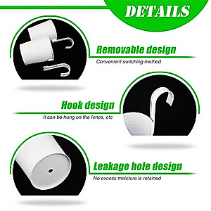 4 Inch Metal Iron Hanging Flower Plant Pots,10 Pack Colorful Balcony Garden Planters with Hanging Fence Plant Planter with Detachable Hook (White)