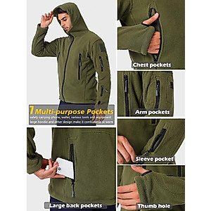 ReFire Gear Men's Warm Military Tactical Sport Fleece Hoodie Jacket