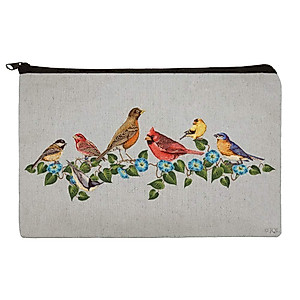 Songbirds and Flowers Cardinal Pencil Pen Organizer Zipper Pouch Case