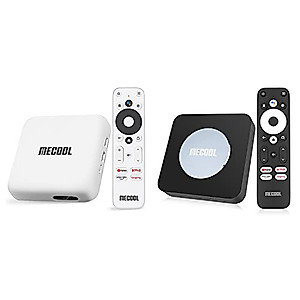 Android 10.0 TV Box, KM2 Smart TV Box Netflix Google Certified and MECOOL KM2 Plus Smart TV Box Netflix Google Certified AV1 Ultra 4K HDR 2GB 16GB Bundle