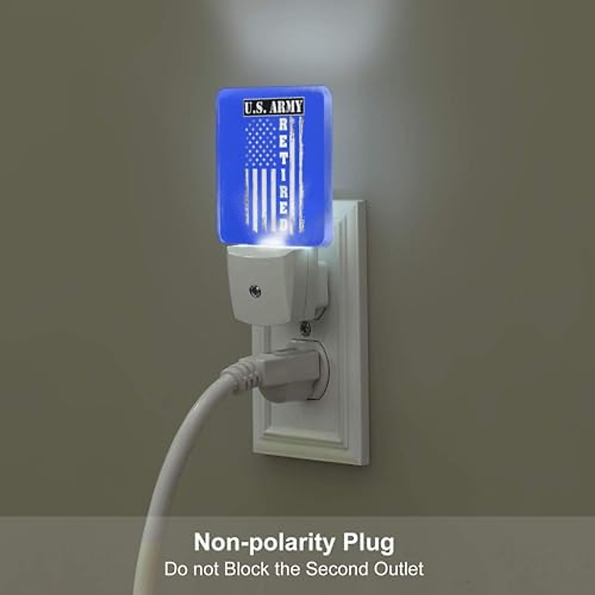 Qauirfe Army Retired Flag Night Light Set of 2 Home Decor