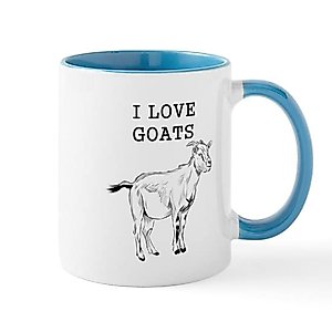 CafePress I Love Goats Mugs Ceramic Coffee Mug, Tea Cup 11 oz