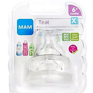 Mam Cross Cut Bottle Teats for Use with Mam Bottles (2-Pack)