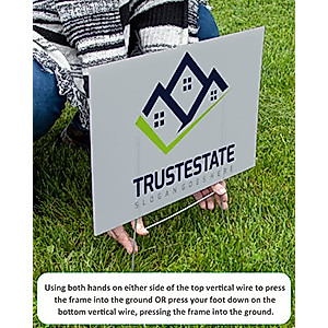 5 Pack Yard Sign Stakes Metal,18'' x 7'' H Frames Yard Stakes for Signs silver