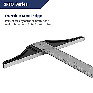 Pacific Arc 36 Inch T Square, Traditional Stainless Steel, Graduated Inch and Pica
