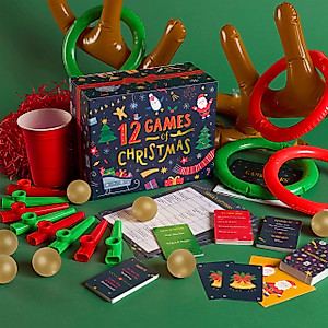 12 Games of Christmas - 12 Hilarious Holiday Games [Family Party Games Pack for Kids, Teens & Adults] - by Beat That! Game