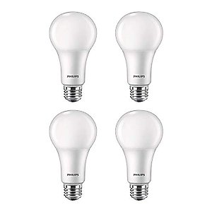 Philips LED 556928 3-Way A21 Flicker-Free Light Bulb with EyeComfort Technology: 1600-800-450-Lumen, 2700K, 14-8-5 (100-60-40-Watt Equivalent), E26 Base, Soft White, 4-Pack, Title 20 Compliant