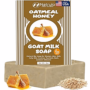 Cactus Honey & Oats Goat's Milk Soap Bar 4 oz – Natural Bar Soap for Women, Men, Kids, Itchy Skin, Eczema, Psoriasis, Rash, Sunburn Skincare – Calming Colloidal Oatmeal Face Cleanser & Body Wash