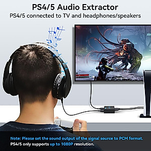 VPFET HDMI Audio Extractor 4K HDMI to Optical 3.5mm AUX Audio Adapter Splitter Converter Support HDCP Digital DTS 5.1 PCM