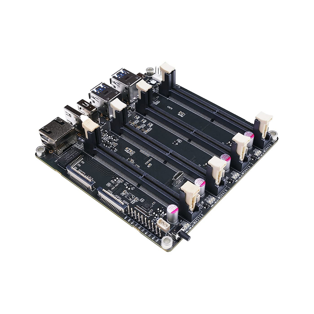seeed studio Jetson Mate with Case&Cooling Fan, Compatible with NVIDIA Jetson Nano/NX, Jetson Nano/NX Carrier Board for GPU Cluster GPU Server and Homelab.