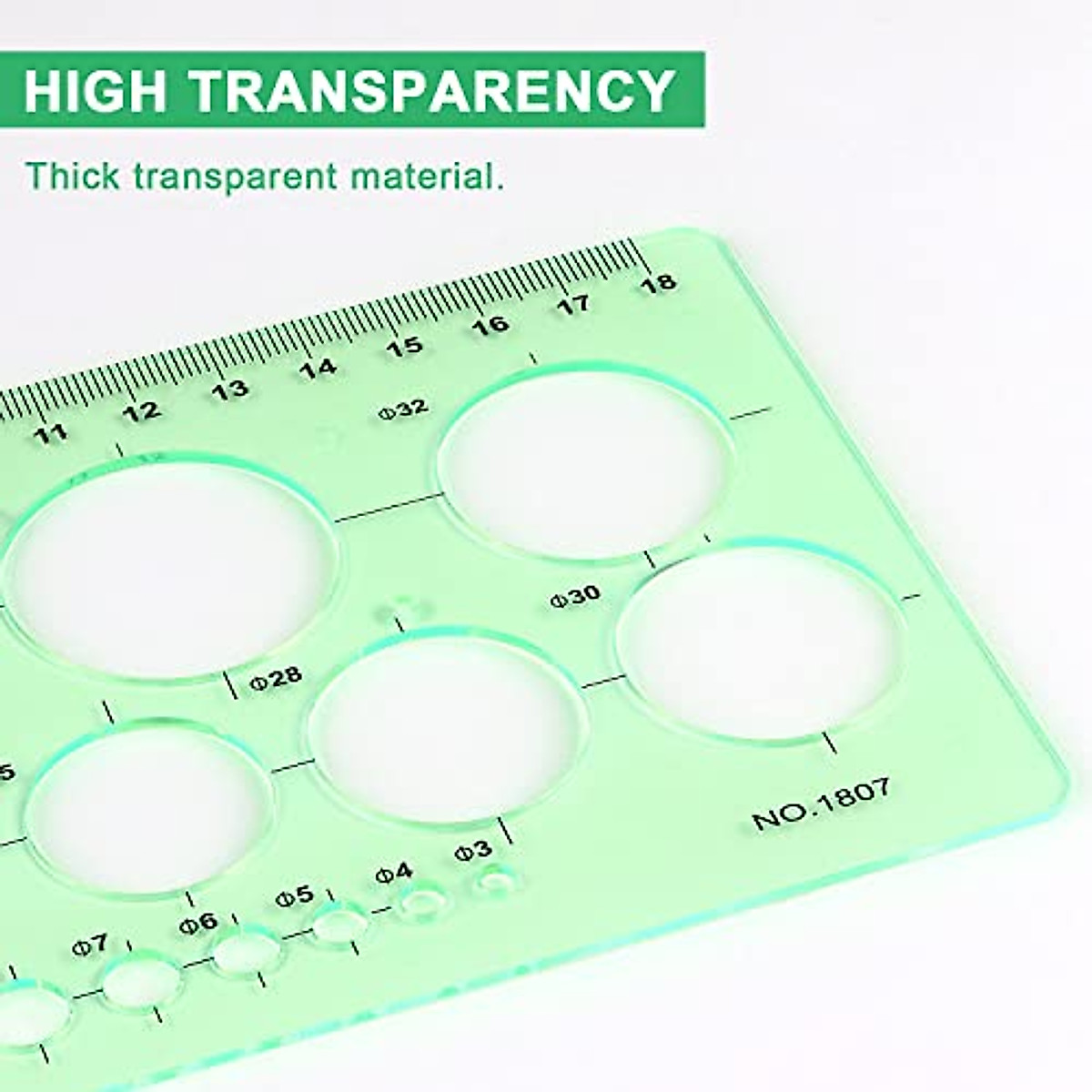 Tamaki Circle Template Measuring Geometry Ruler Geometric Drawings Stencils Rulers Scale Drafting Digital Drawing Set for Office and School Building Formwork Drawings Templates, 2 Pack