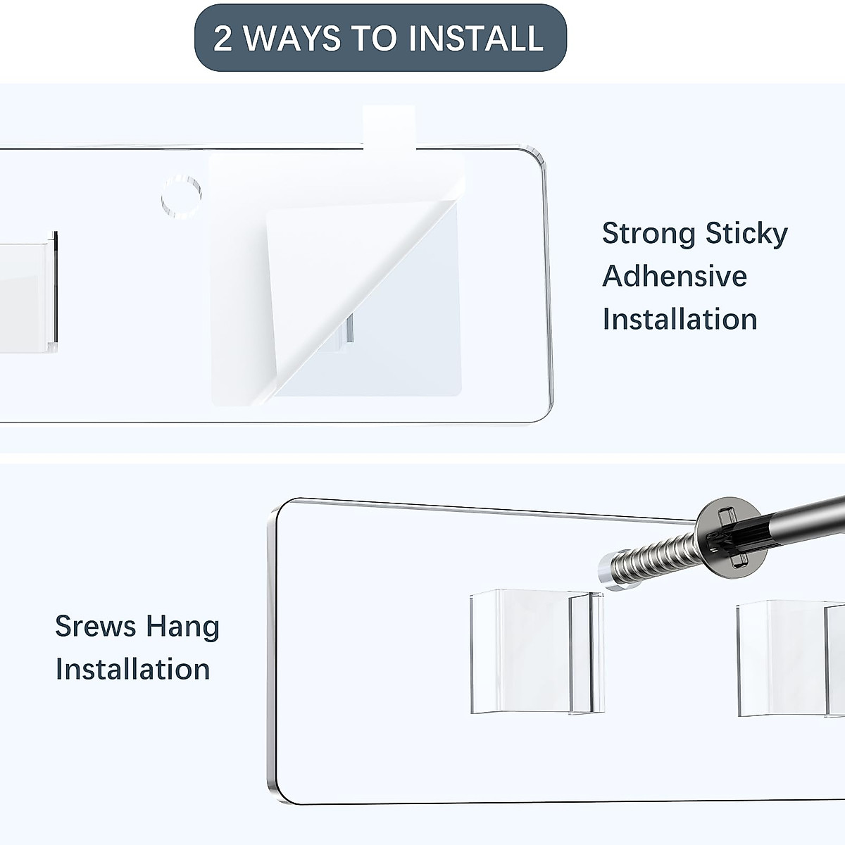 Ftumertly Wall Sunglasses Organizer 3 Pack, Wall Glasses Holder, Acrylic Sunglasses Display Rack, Sunglass Holder Organizer for Multiple Glasses, Eyeglasses Holder for Office & Home, Clear, 15 Slots