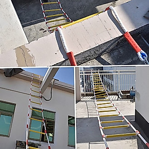 FGQCBBYC Fire Escape Window Ladder, Emergency Rope Ladder Fireproof Rescue Escape Ladder for Disaster, Evacuation and Wall Repair Indoor Outdoor/32Ft/10M (26ft/8m)