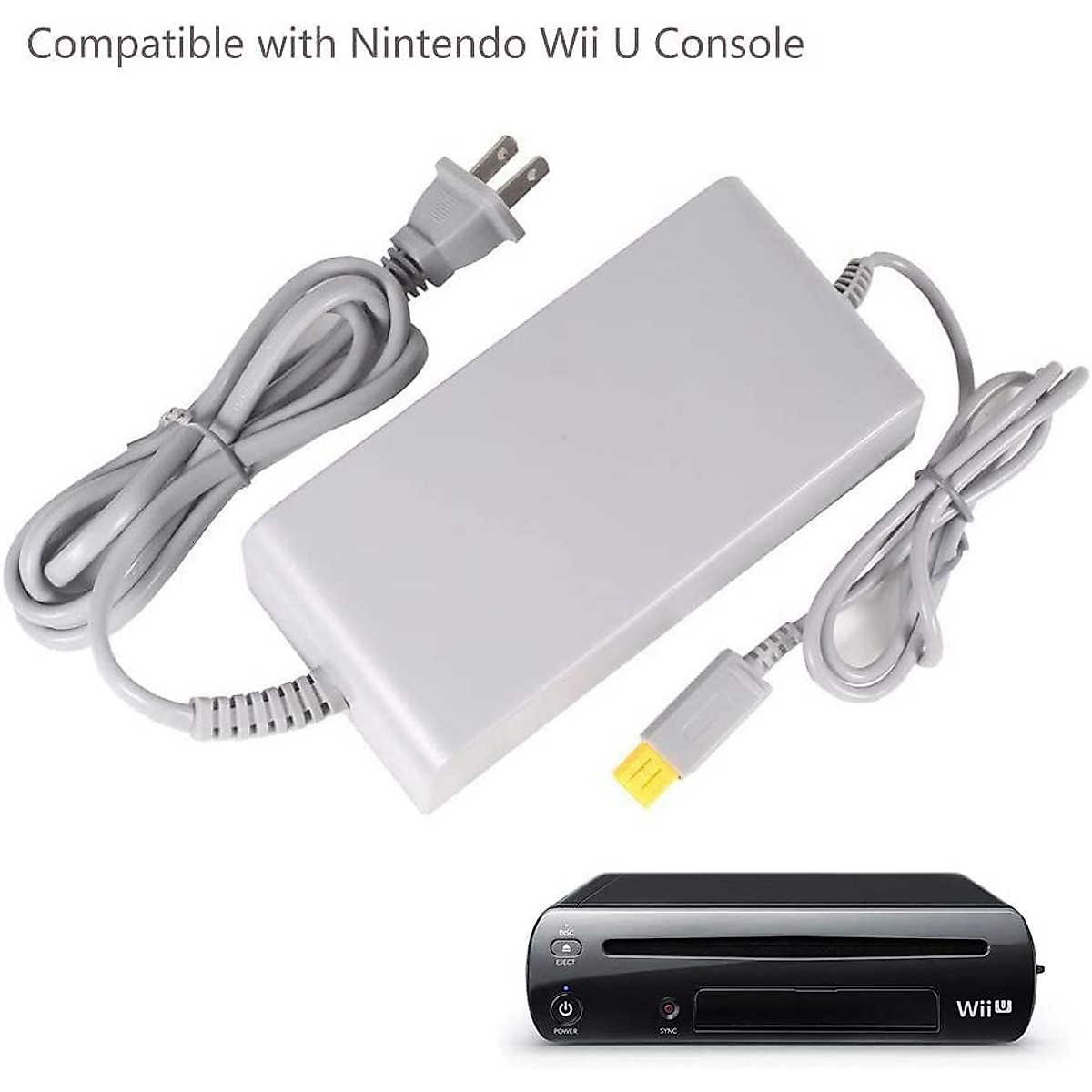 Console Charger for Wii U, AC Adapter Power Supply Replacement for Nintendo WiiU Console (Not Compatible with Nintendo Wii)