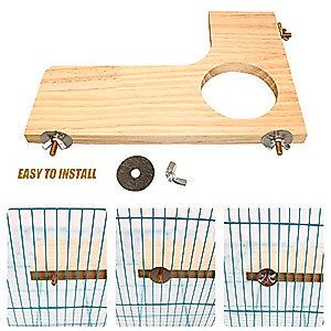 Squirrel Gerbil Chinchilla Dwarf Hamster L-Shaped Pedal Wooden Platform, 3 Pieces of Natural Wooden Parrot Hamster Round Standing Board (Style-2)