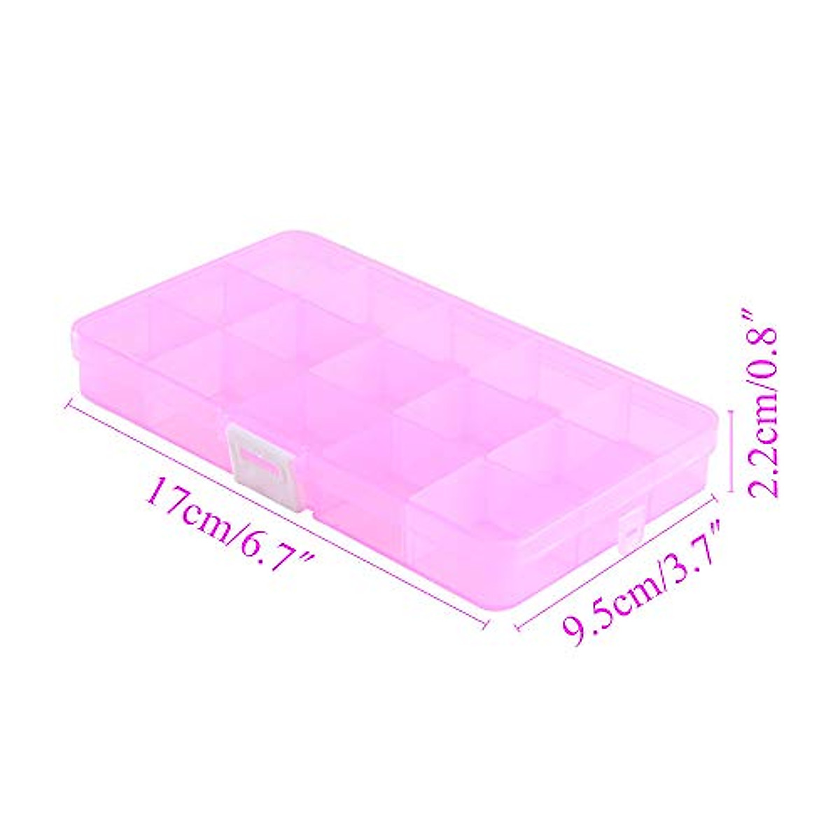 ETSAMOR 5pcs Plastic Jewelry Box 4 Colors Adjustable Divider Removable Grid Compartment Jewelry Earring Tool Containers for Small Accessories